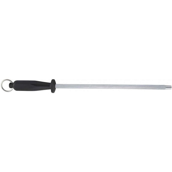 Winco 12 in Sharpening Steel with Black Handle, 17 1/2 in (L) x 1/2 in ...