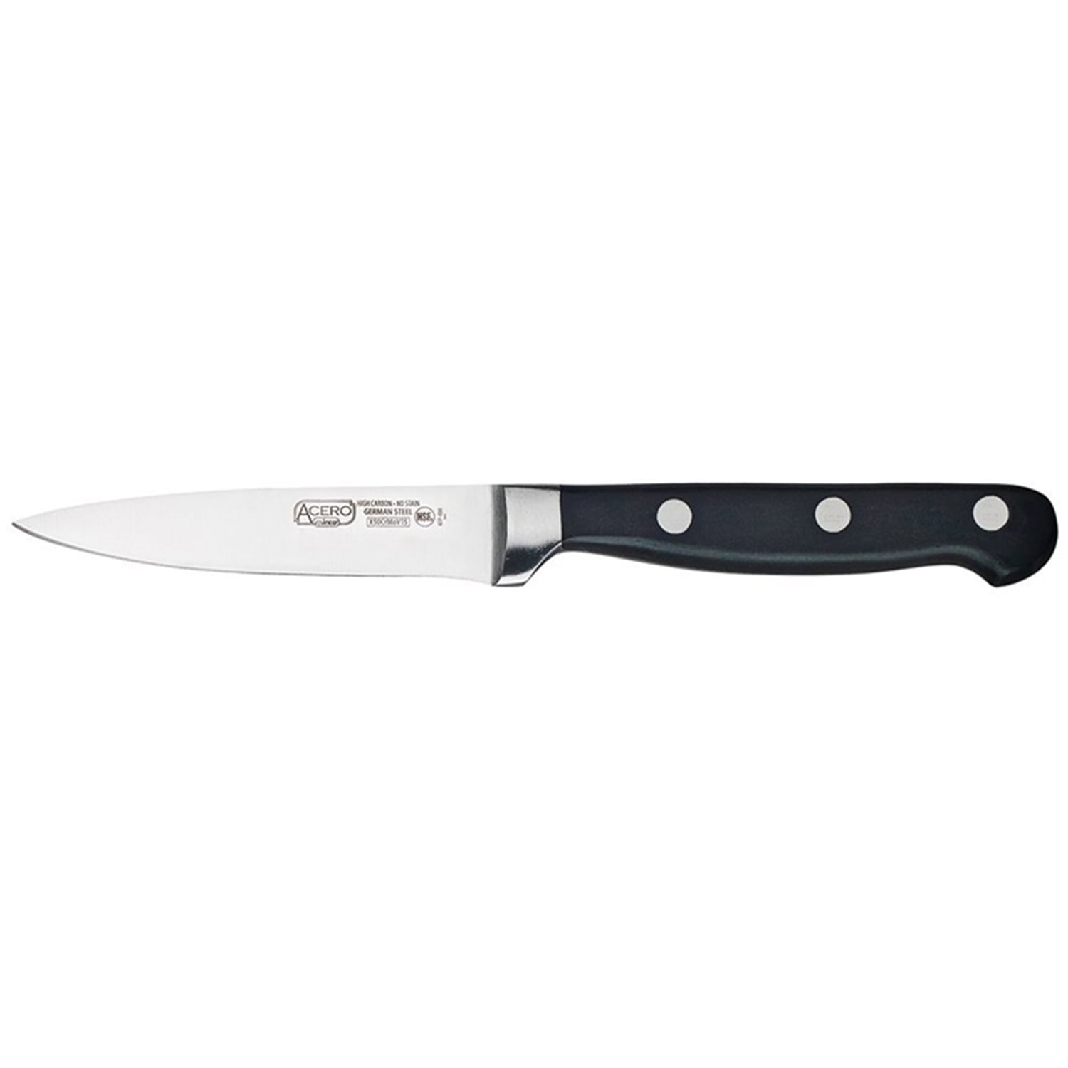 Winco KFP-35 Acero Forged Steel Paring Knife with Black Handle,Full ...