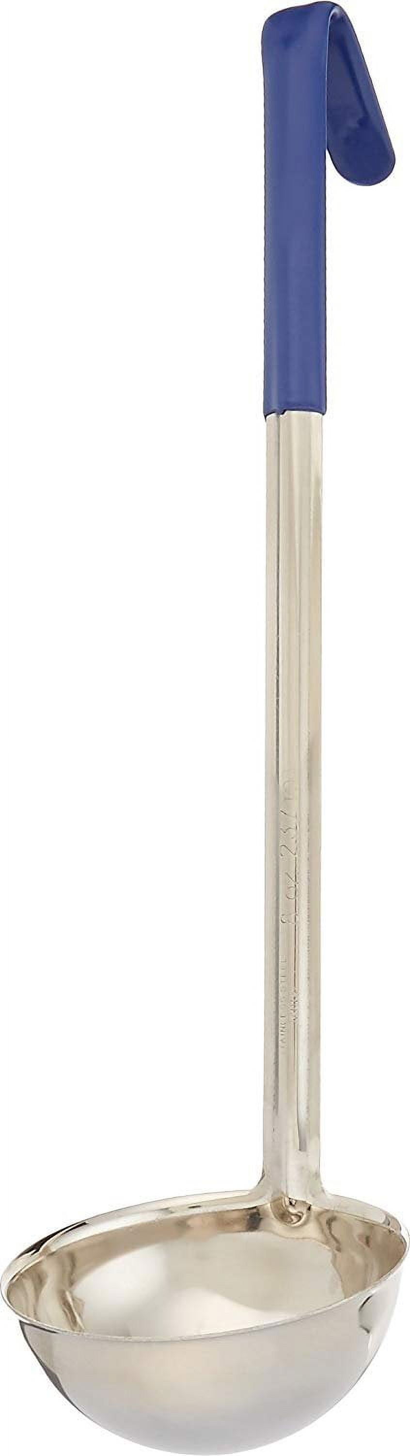 Winco 8-Ounce Stainless Steel Soup Ladle with Cool Blue Handle, Medium ...