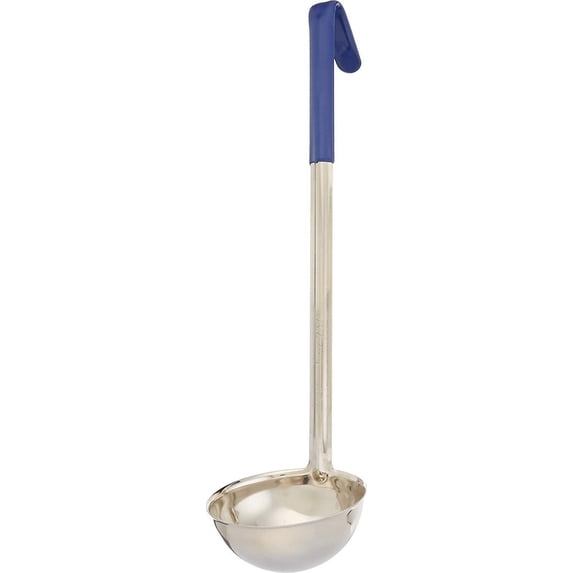 Winco, Stainless-Steel Ladle, 8 Oz, Blue, Handle Designed to Stay Cool ...