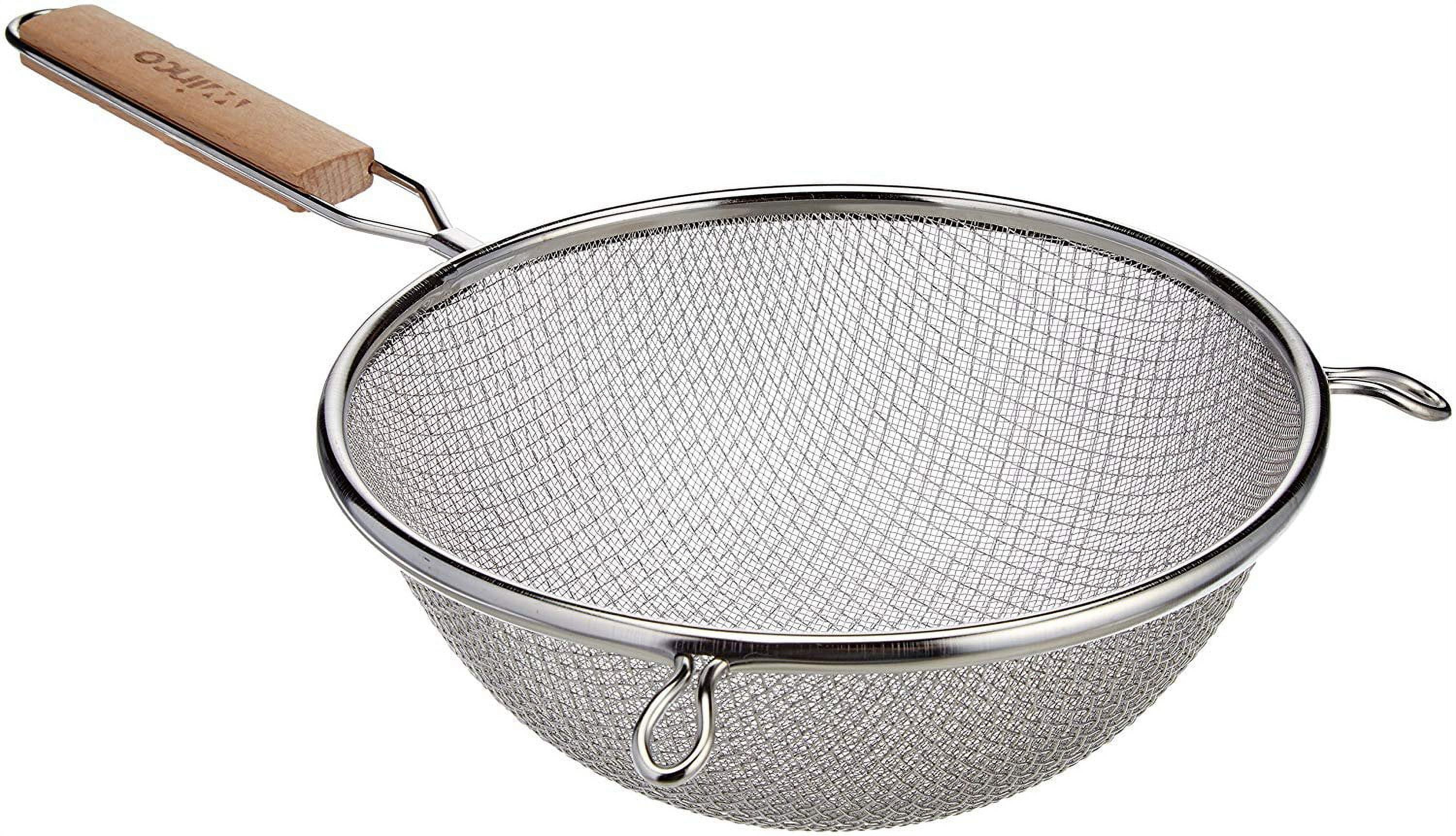 Winco Professional 8-Inch Diameter Double Fine Mesh Strainer, Trusted ...