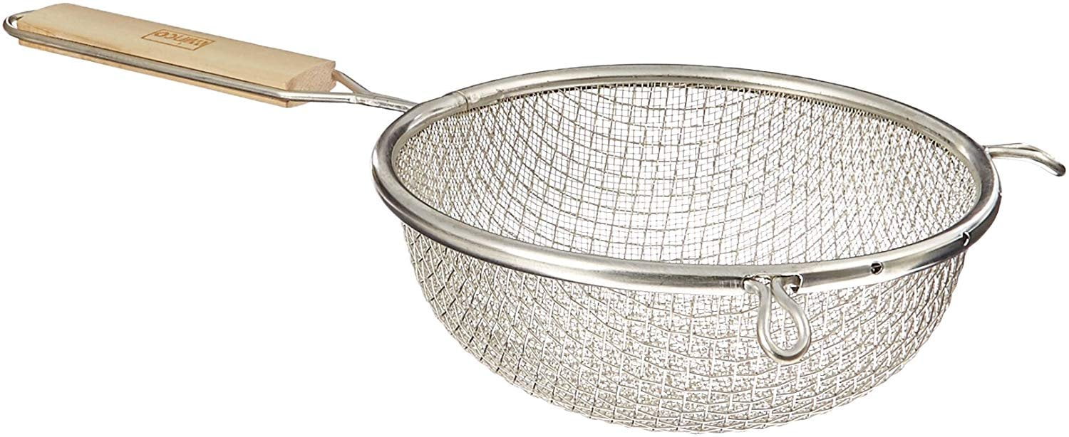 Winco MST-6D Strainer, 6.25-Inch Diameter, Medium Double Mesh, Tin, Tan ...