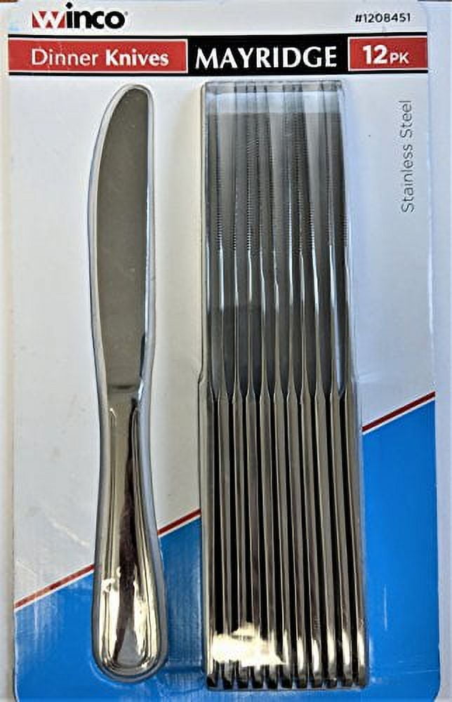 Winco Mayridge Dinner Knives, Heavyweight Stainless Steel, Mirror ...