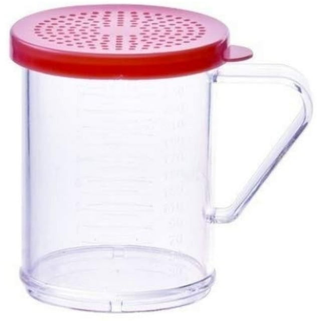Winco PDG-10R, 10 Oz Plastic Dredge with Rose Snap-on Lid, Seasoning ...
