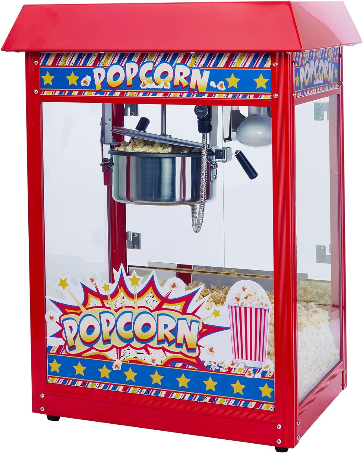 Winco POP-8R Popcorn Machine, 8 Ounce, Red - Walmart.com