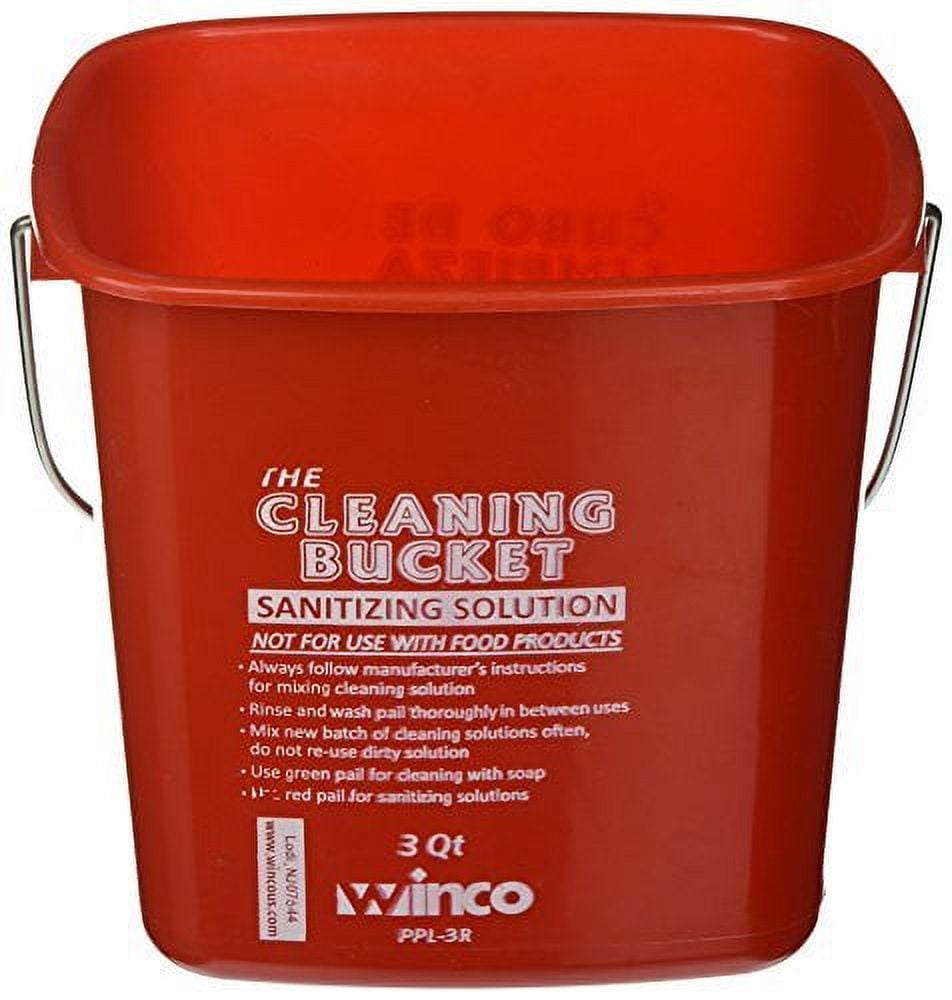 Winco PPL-3R 3 Qt Red Sanitizing Pail-Each - Walmart.com