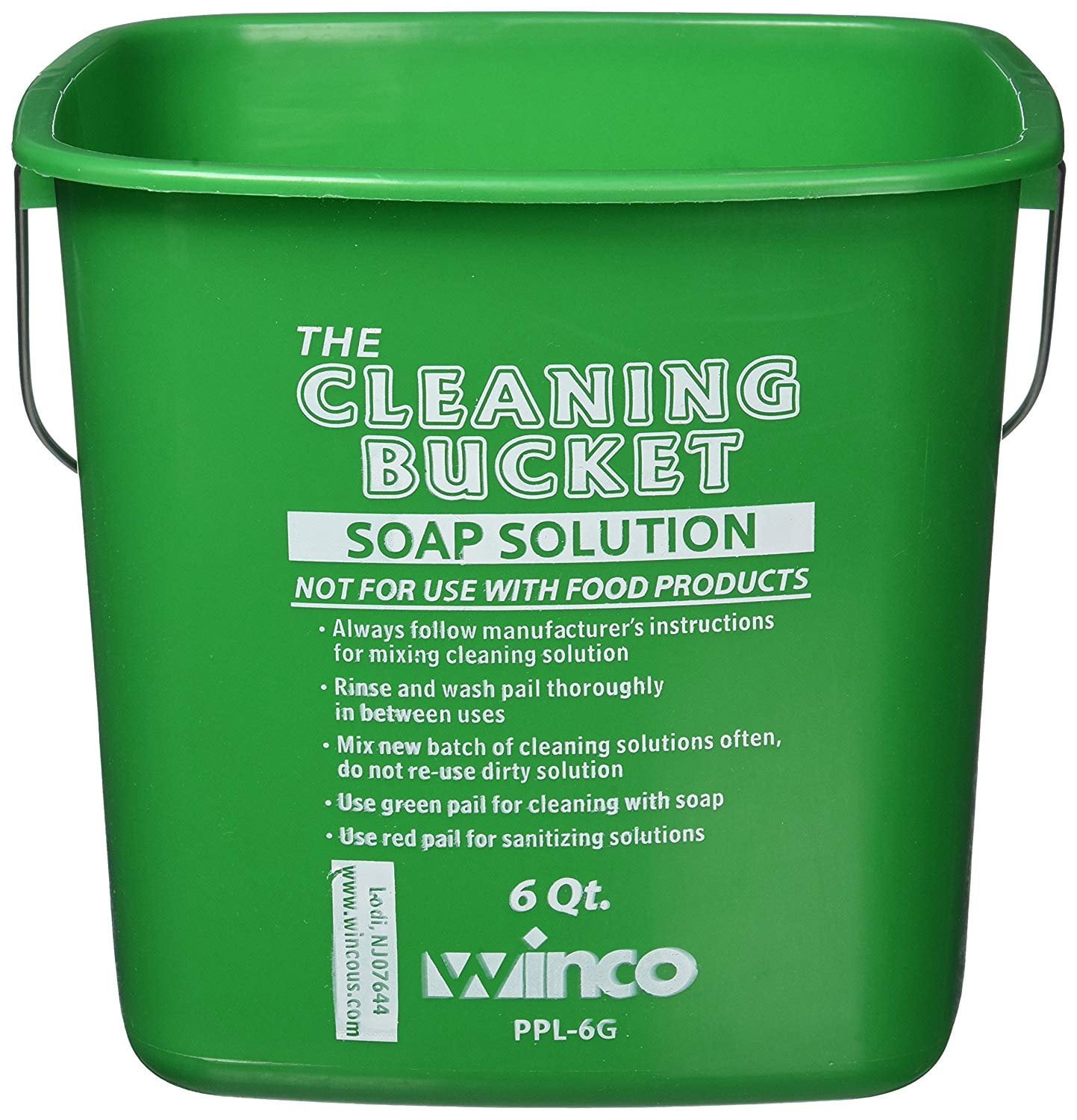 Winco PPL-6G Cleaning Bucket, 6-Quart, Green Soap Solution - Walmart.com