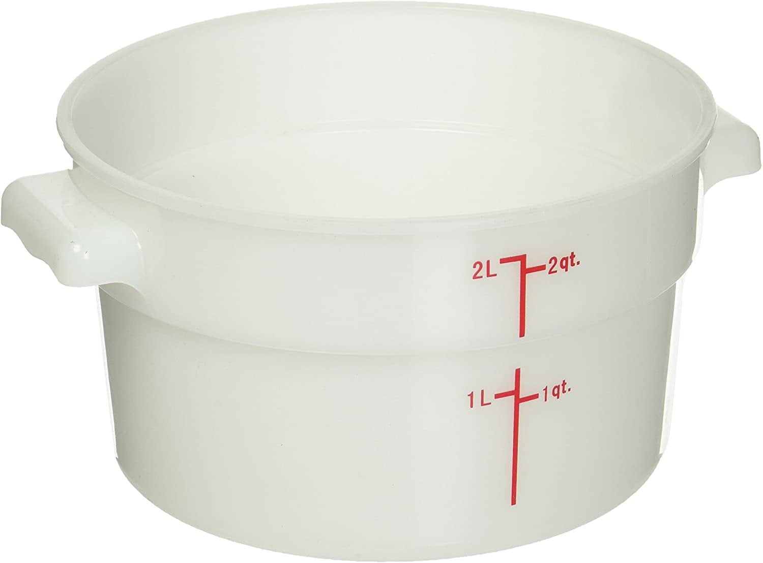 Winco PPRC-2W, 2-Quart Polypropylene Round Storage Container, White ...