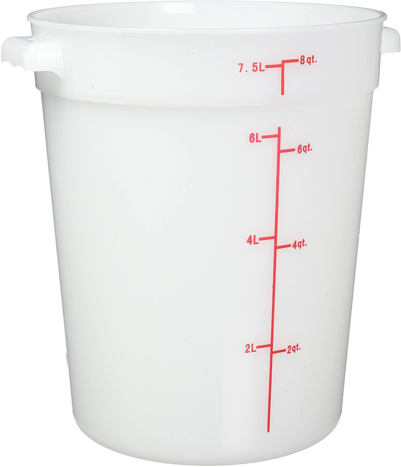 Winco PPRC-8W, 8-Quart Polypropylene Round Storage Container, White ...