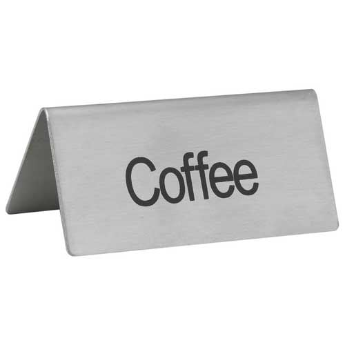 Winco SGN-103, -Coffee- Stainless Steel Tent Sign - Walmart.com