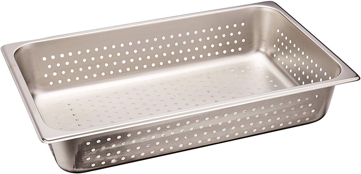 Winco SPFP4 Full Size, 4" Deep, Stainless Steel Perforated Cooking ...