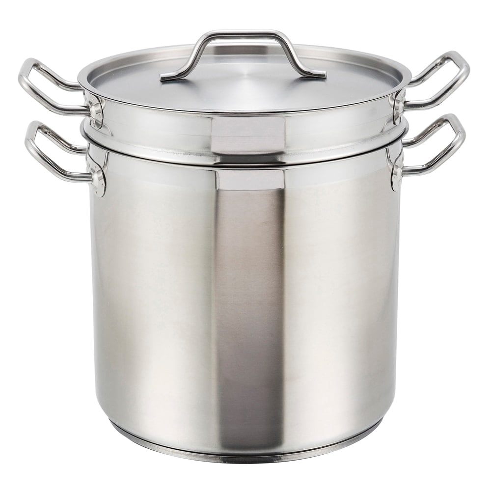 Winco SSDB-12 12 Qt. Master Cook Double Boiler W/ Cover, Stainless ...