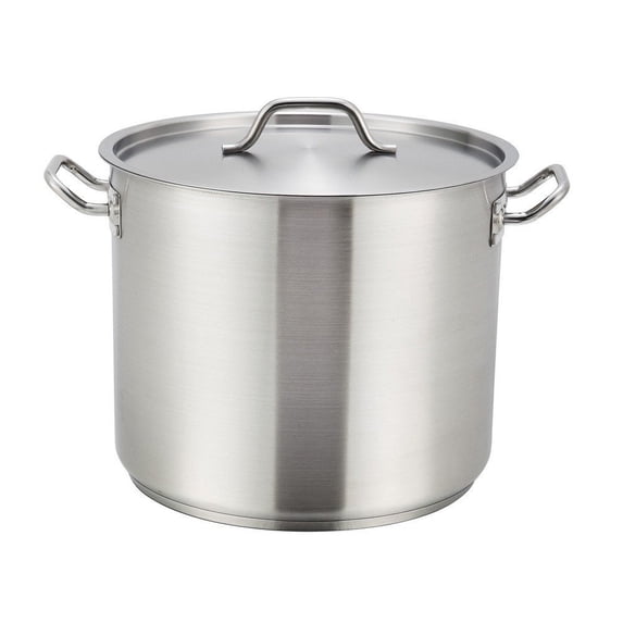 Winco, Stock Pot with Cover, SST-8, 8 Quart Stainless Steel - Walmart.com