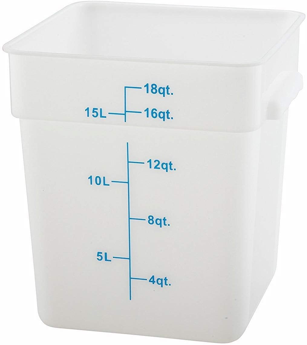 Winco Square Storage Container, 18-Quart, White - Walmart.com