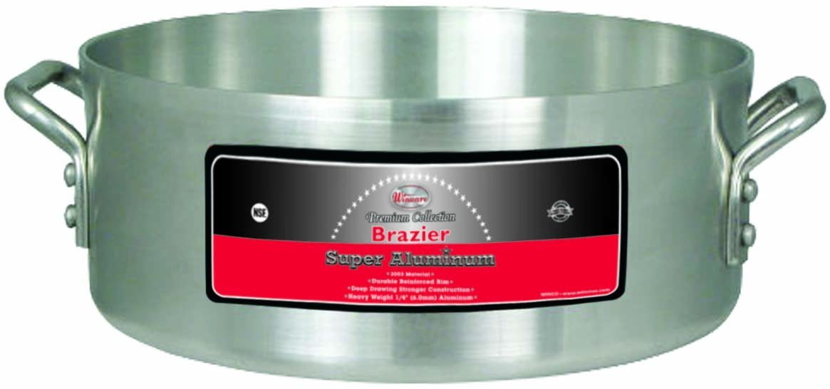 Winco USA AXHB-18 Super Aluminum Braizer, Extra Heavy Weight, 18 Quart ...
