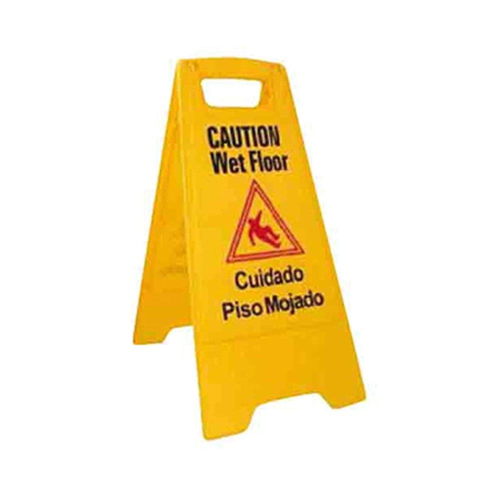 Winco WCS-25 2-Sided Wet Floor Caution Sign, Yellow - Walmart.com