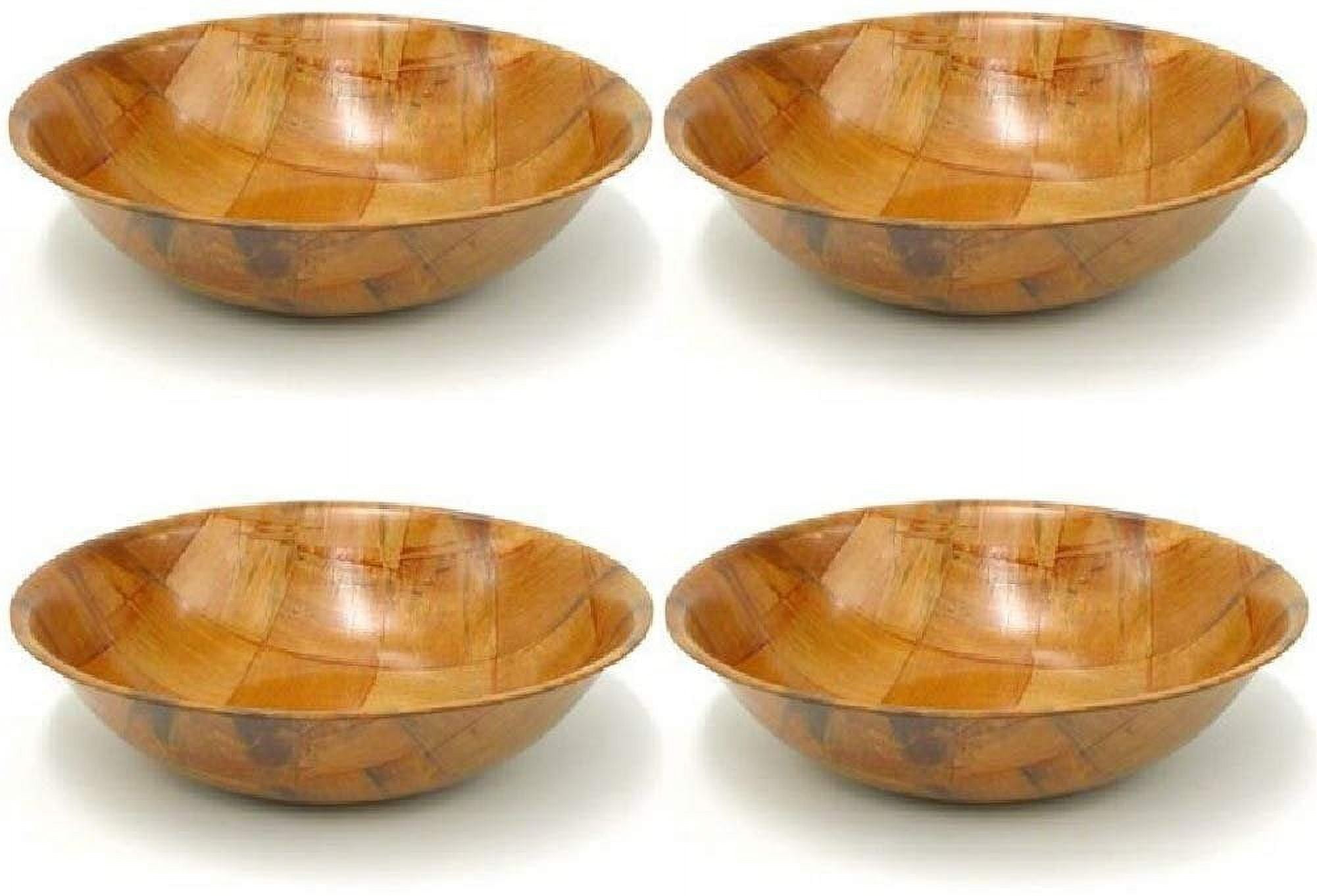 Winco Wooden Salad Bowl Set, 8" Pack of 4, Small Kitchen Essential ...