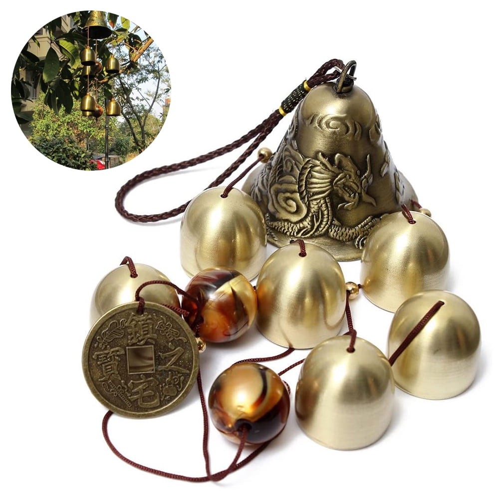 Wind Bell Lucky Wind Chimes Chinese Metal Bell Vintage Dragon and Fish ...