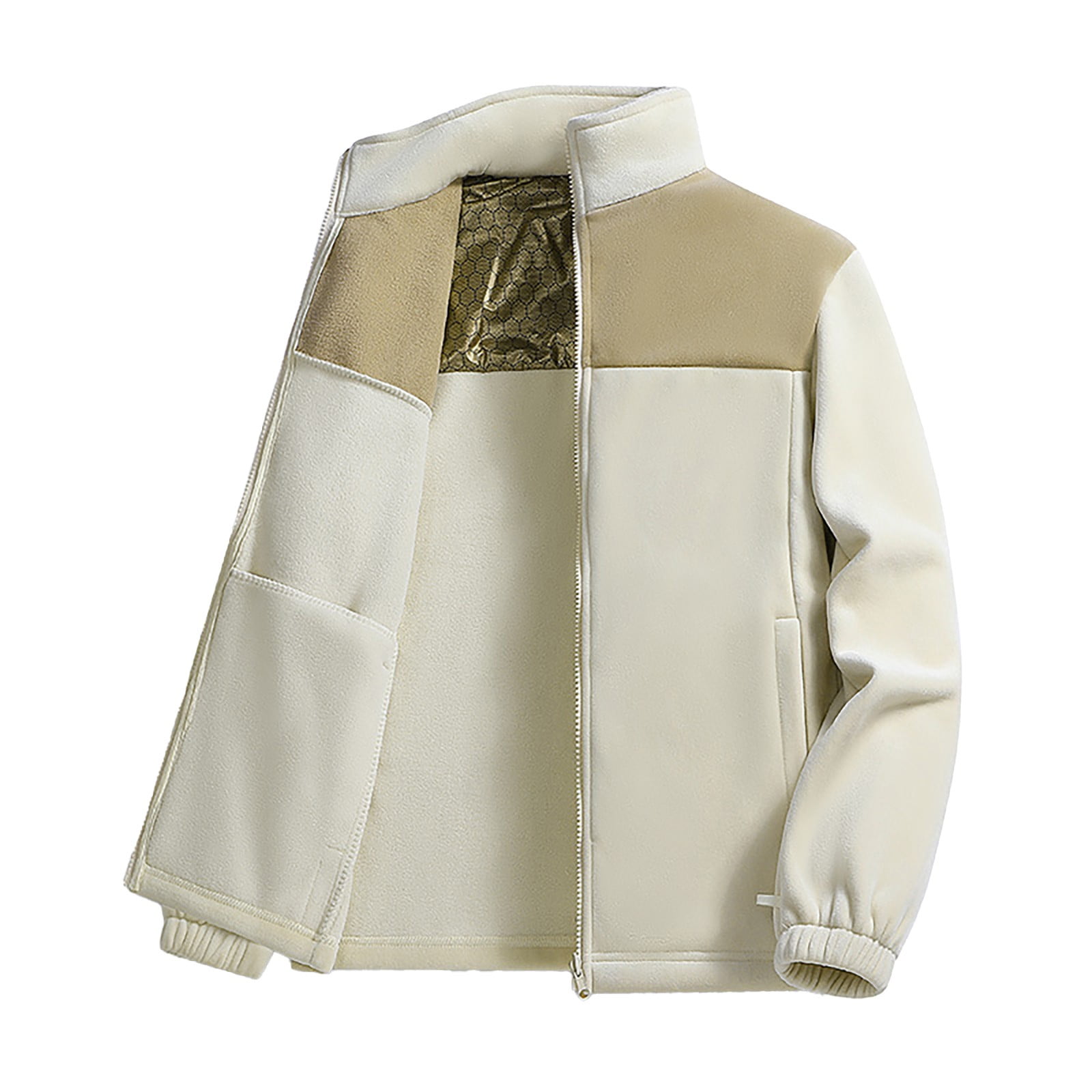 Wind Breaker Jackets Mens Fleece Color Blocked Top Casual Outdoor ...