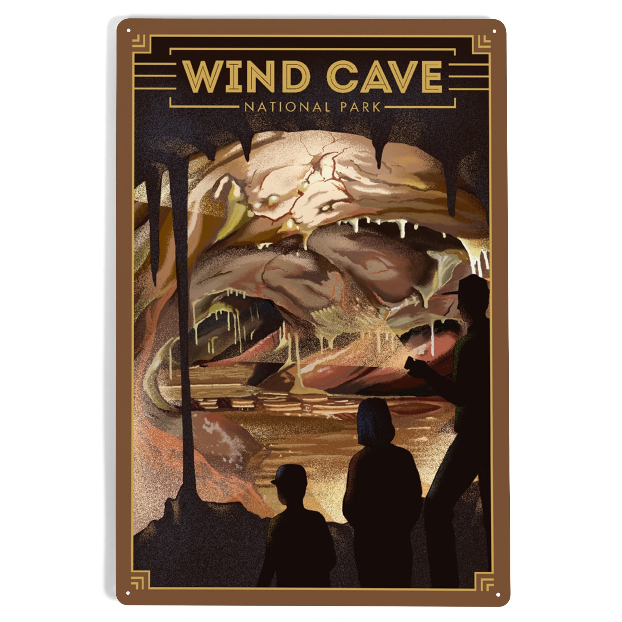 Wind Cave National Park, South Dakota, Lithograph National Park Series ...