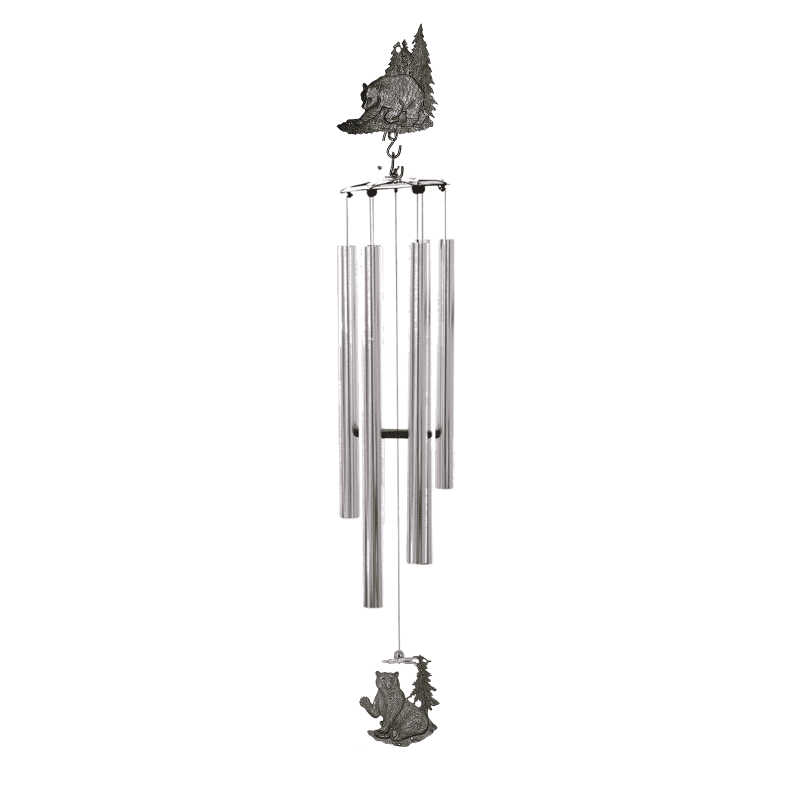 Wind Chime - 36in Bear - Silver Tube - Walmart.com