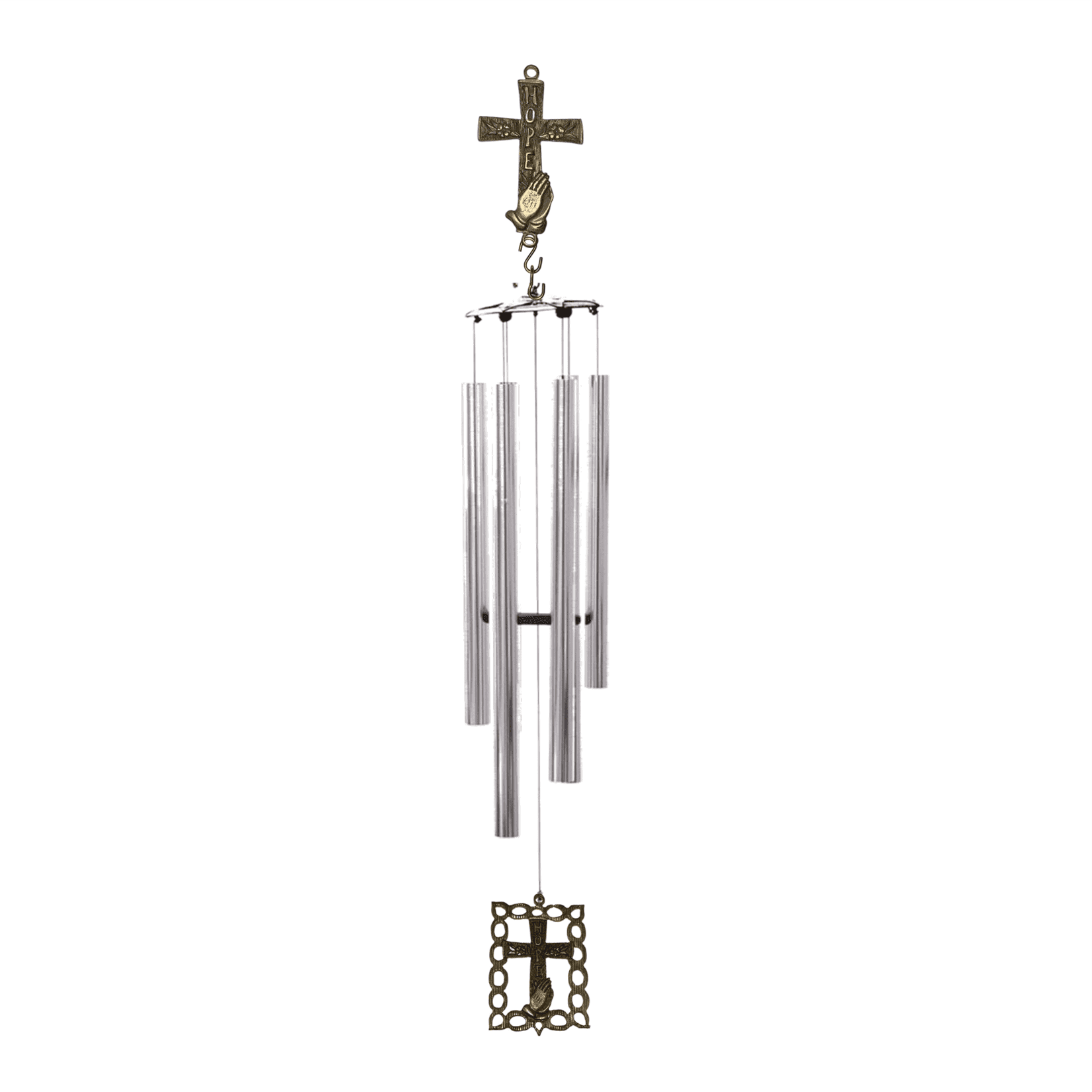 Wind Chime - 36in Cross/Hope - Silver Tube - Walmart.com