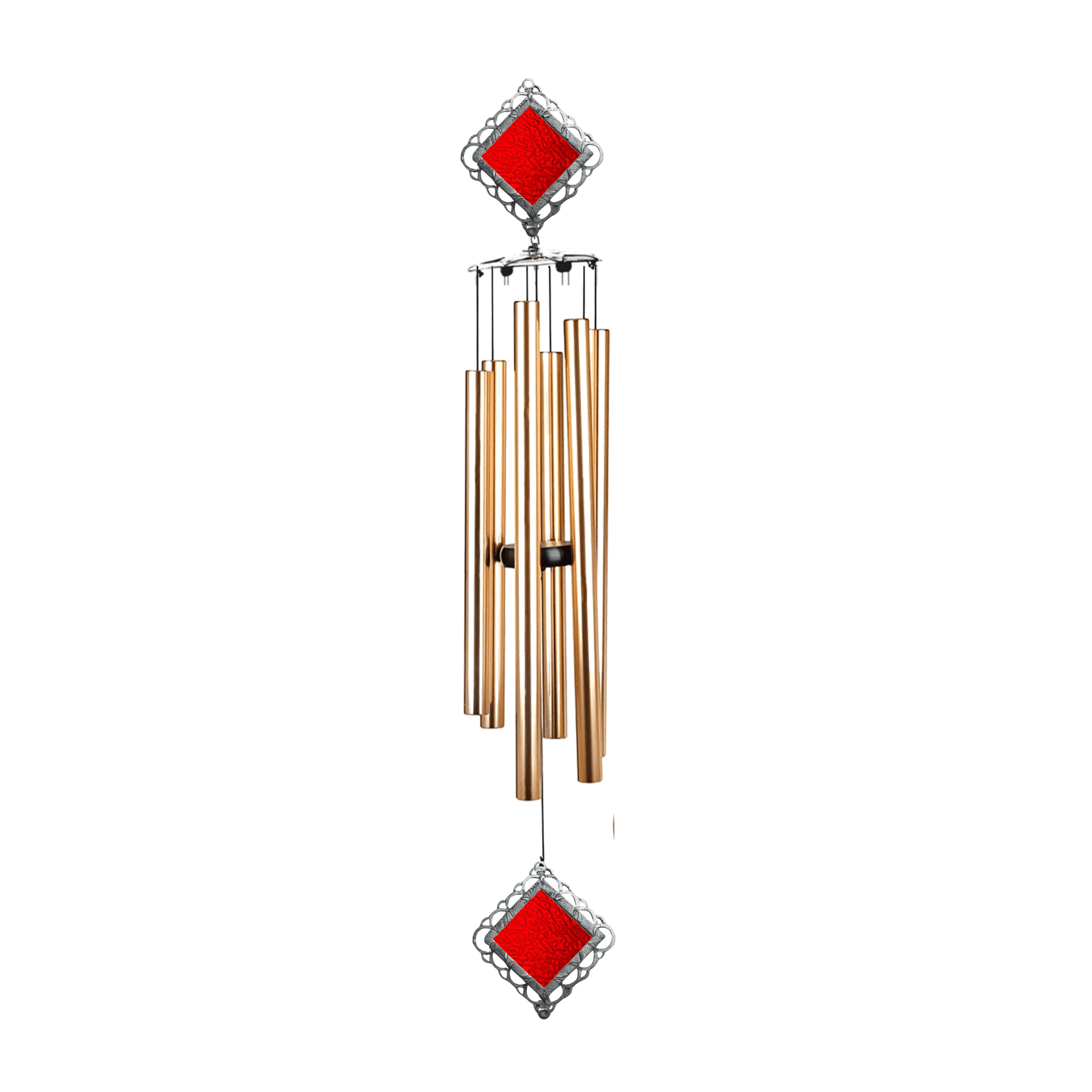 Wind Chime - 36in Stained Glass Blank - Red Glass - Gold Tube - Walmart.com