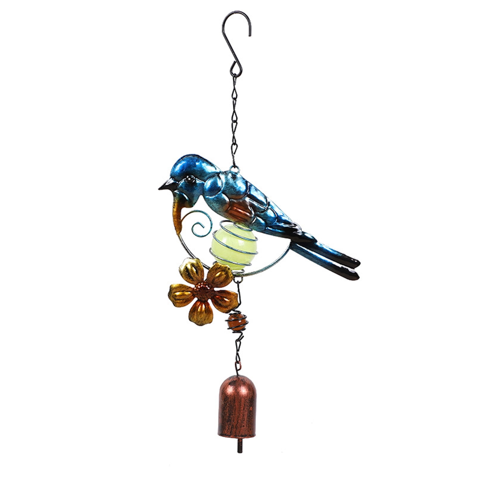 Wind Chime Bird Shape with Fluorescent Endothermic Glowing Ball,Metal ...