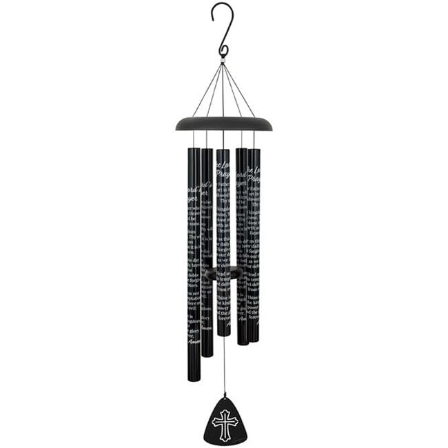 Carson Home Accents 272740 44 in. Wind Chime-Black Sonnet-Lords Prayer ...