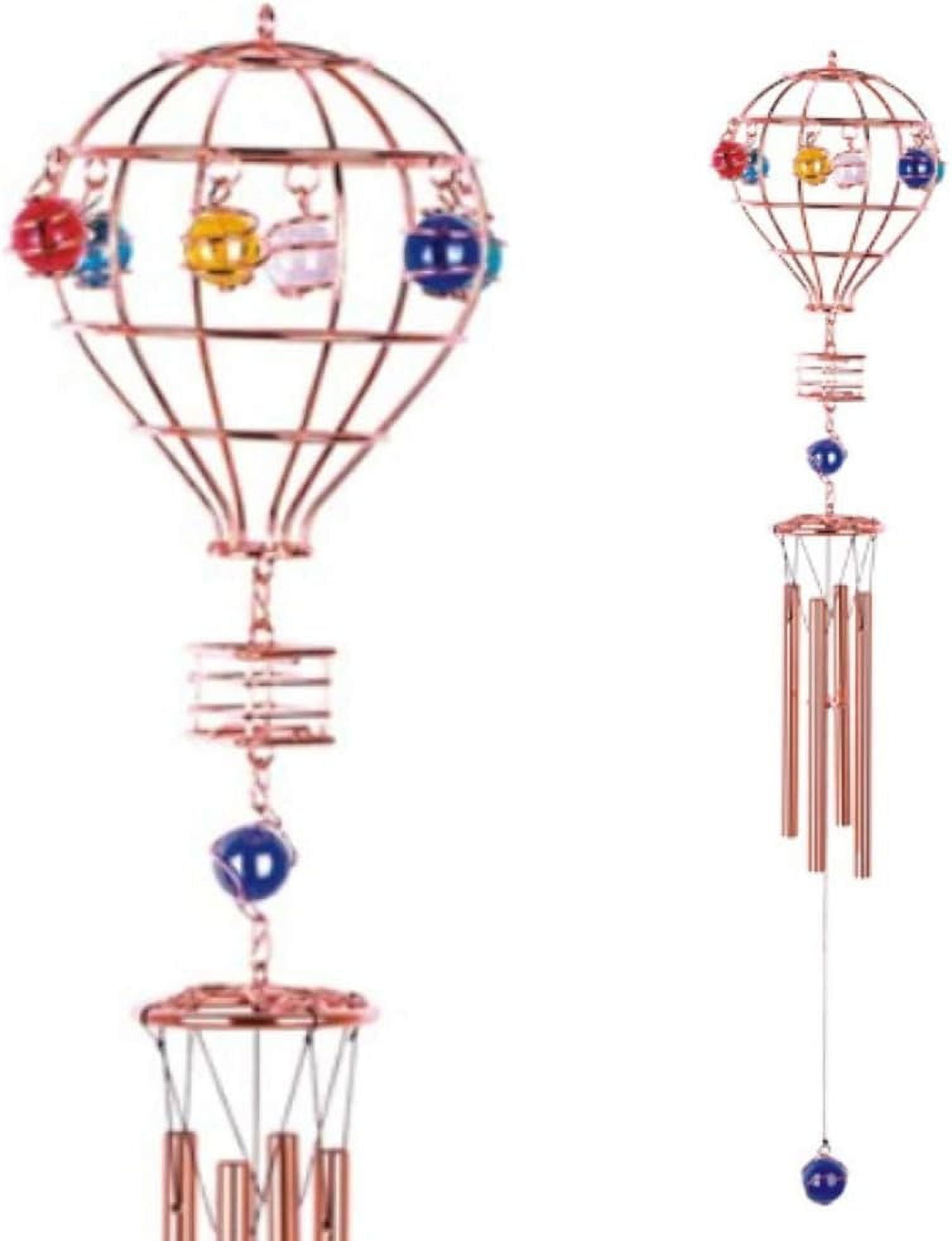 Wind Chime Copper and Gem Air Balloon Garden Decoration Hanging Decor ...