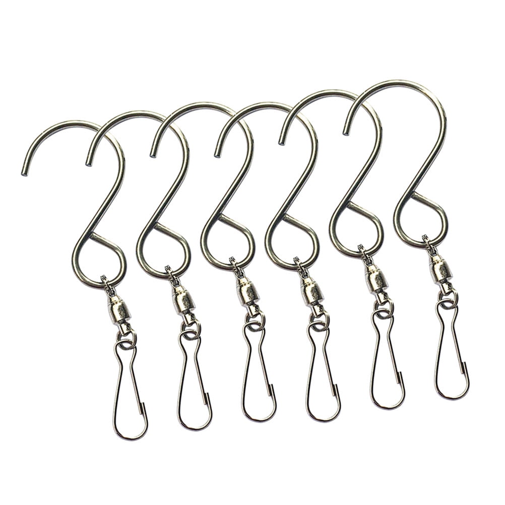 Wind Chime Hook Hanger Swivel Hooks Clips 6 Pcs up Coat Hangers Flower ...