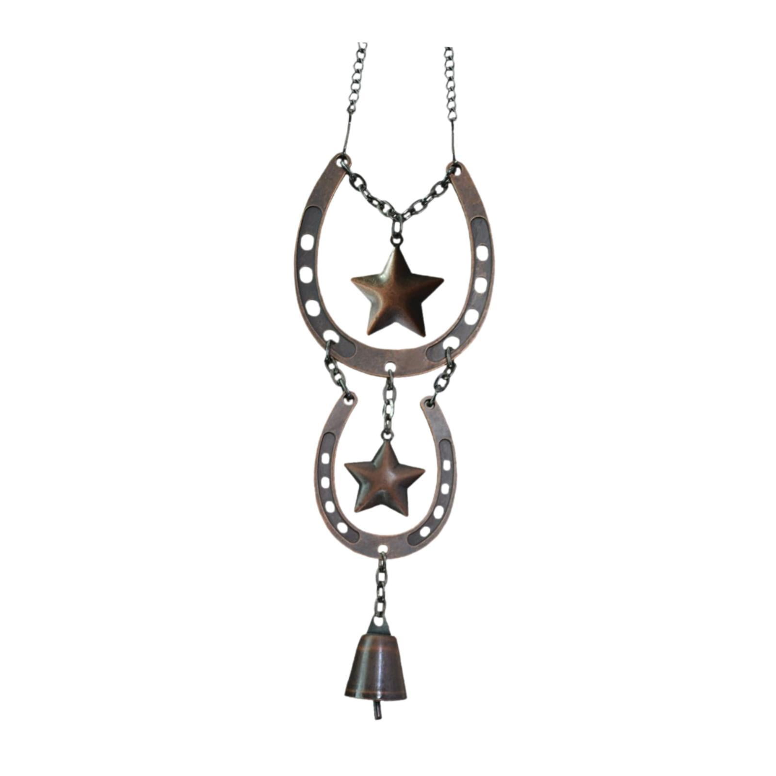 Wind Chime Horseshoe Bell Spinner Metal Construction for Balcony Window ...