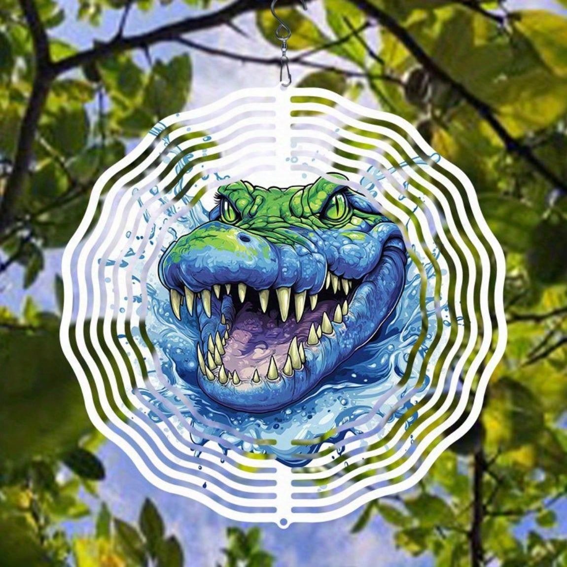 Wind Chime Mandala Wind-powered Automatic Spinner Alligator Sparkle, 3D ...