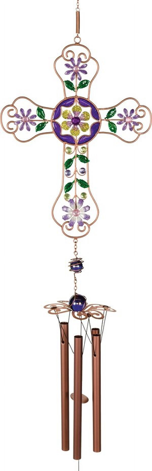 PLUM MOSAIC CROSS Wind Chime, 36" Tall, by AngelStar 72664 - Walmart.com
