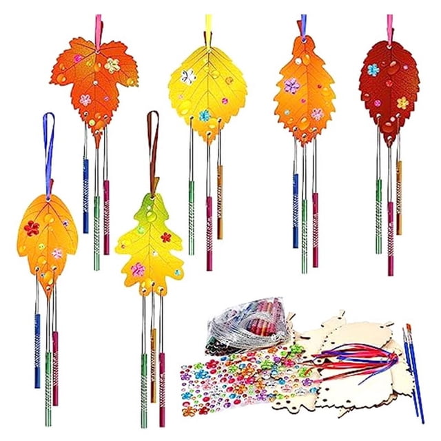 Wind Chime Toy Craft Set Children's Maple Leaf Style Toy DIY Wind Chime ...