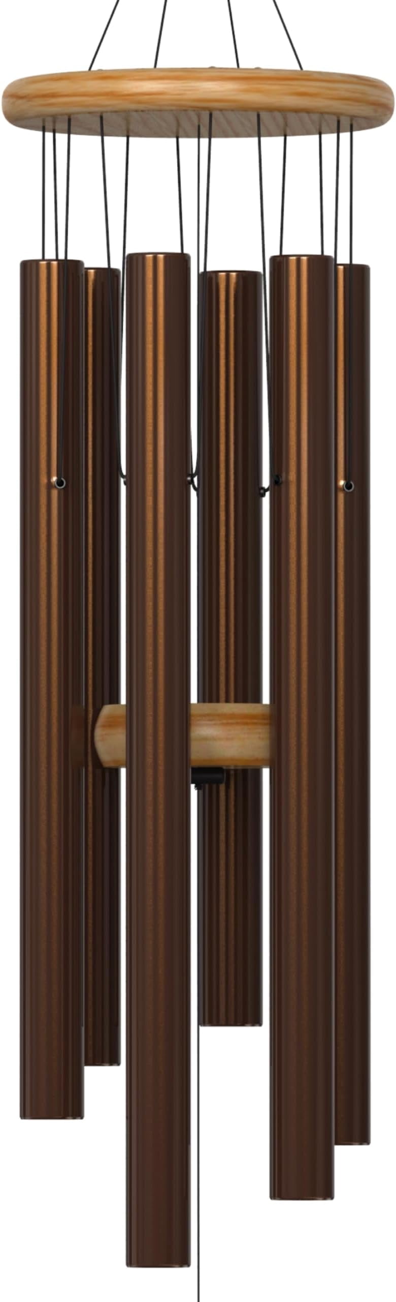 Wind Chimes - 28" Brown Modern Wind Chimes for Deep, - Outdoor Garden ...