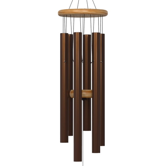 Wind Chimes - 28" Brown Modern Wind Chimes for Deep, - Outdoor Garden ...