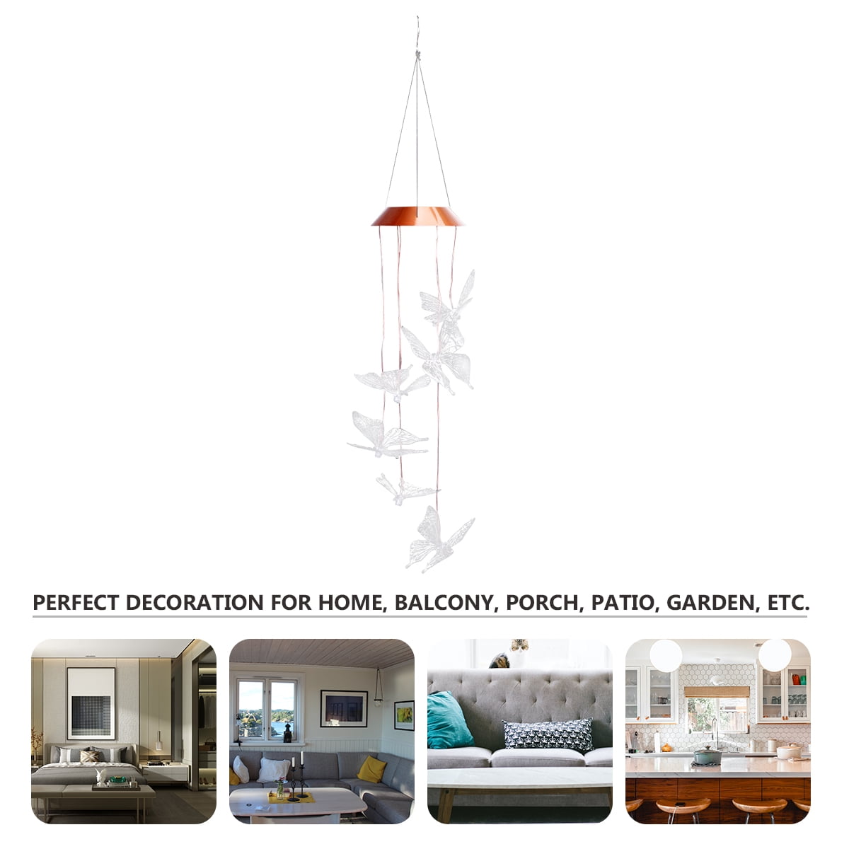 Wind Chimes LED Solar Mobile Wind Chime Color Changing Automatic Light ...