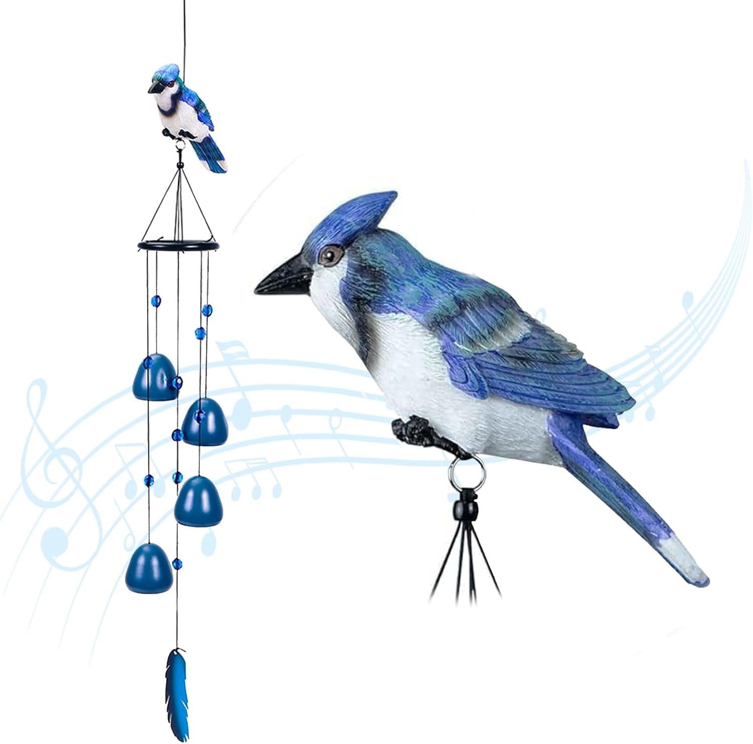 Wind Chimes for Outdoor, Blue Bird Wind Chimes Indoor Resin Decorative ...