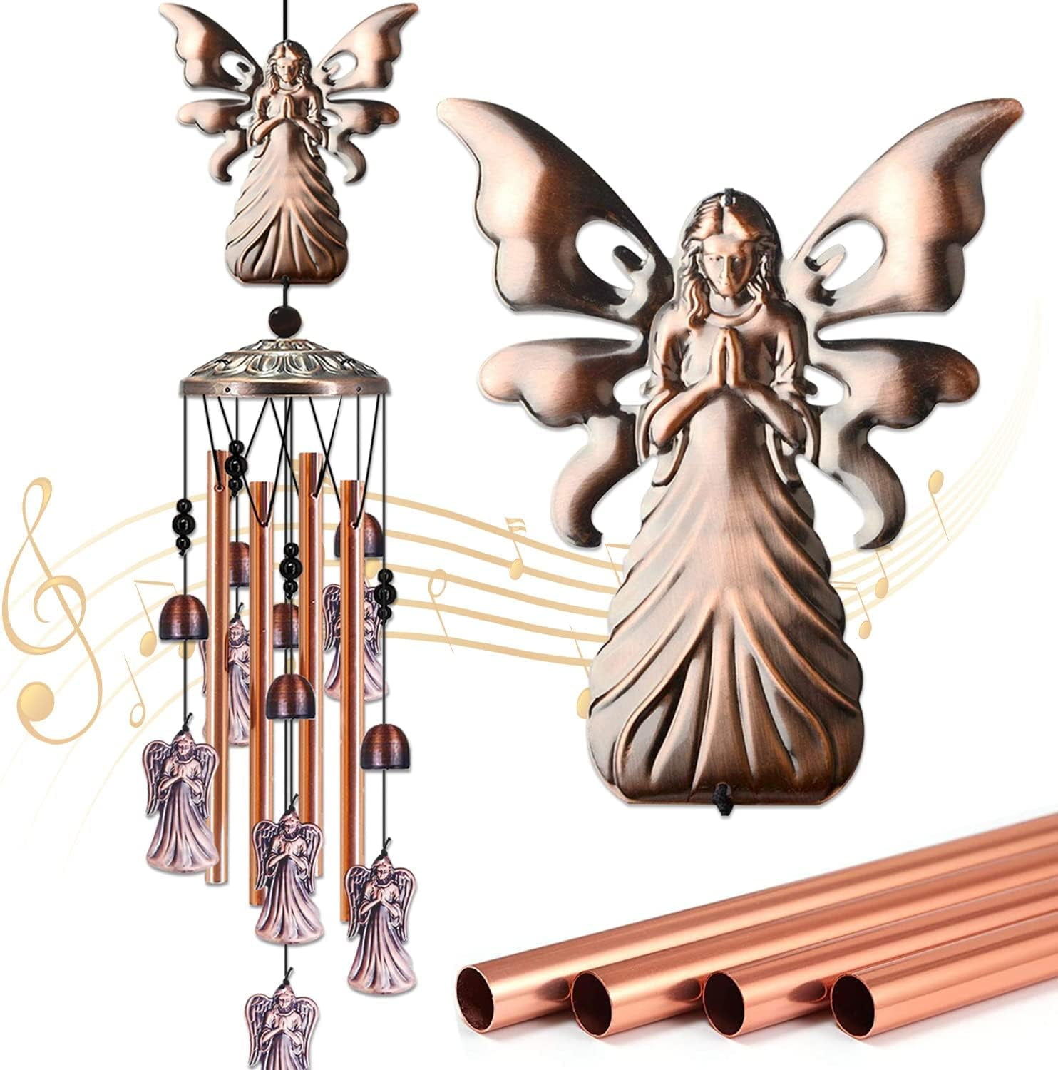 Wind Chimes Outdoor Clearance, Butterflies Aluminum Tube Wind Chime ...