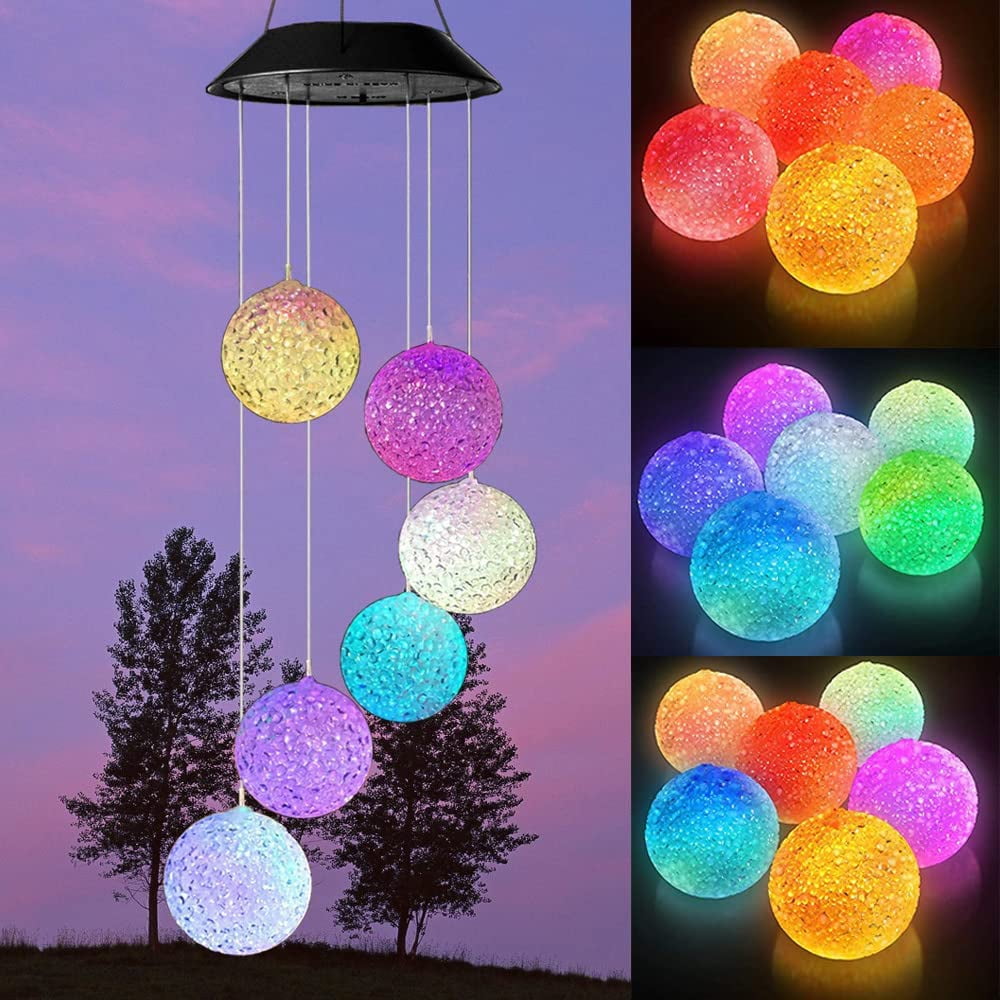 Wind Chimes Outdoor, Solar Powered LED Glowball Wind Chimes Decorative ...