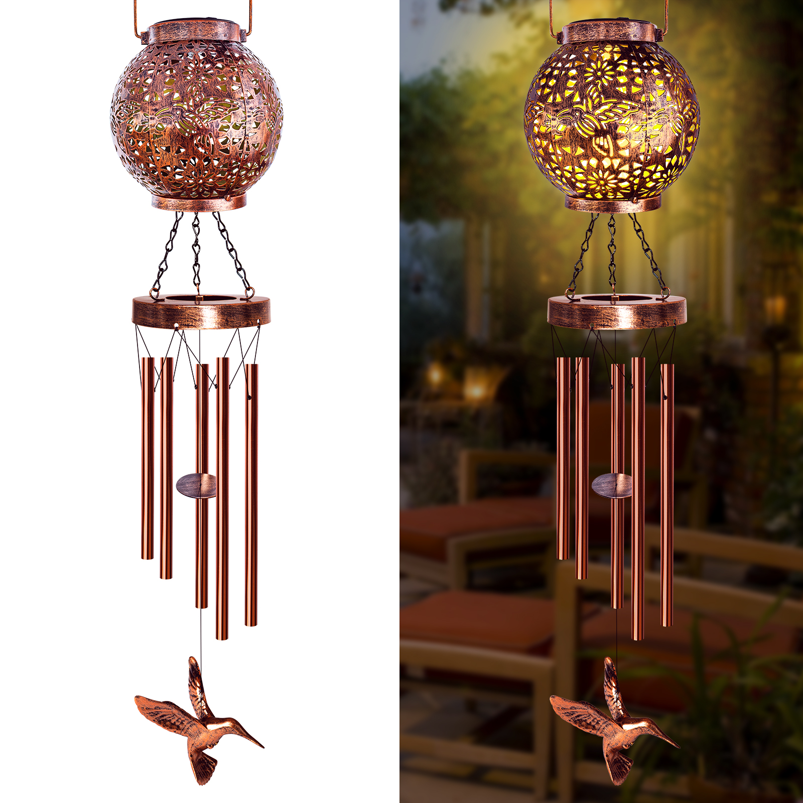 Blue Handworks Deluxe Rainbow Waterfall Wind Chime: Unique Outdoor ...