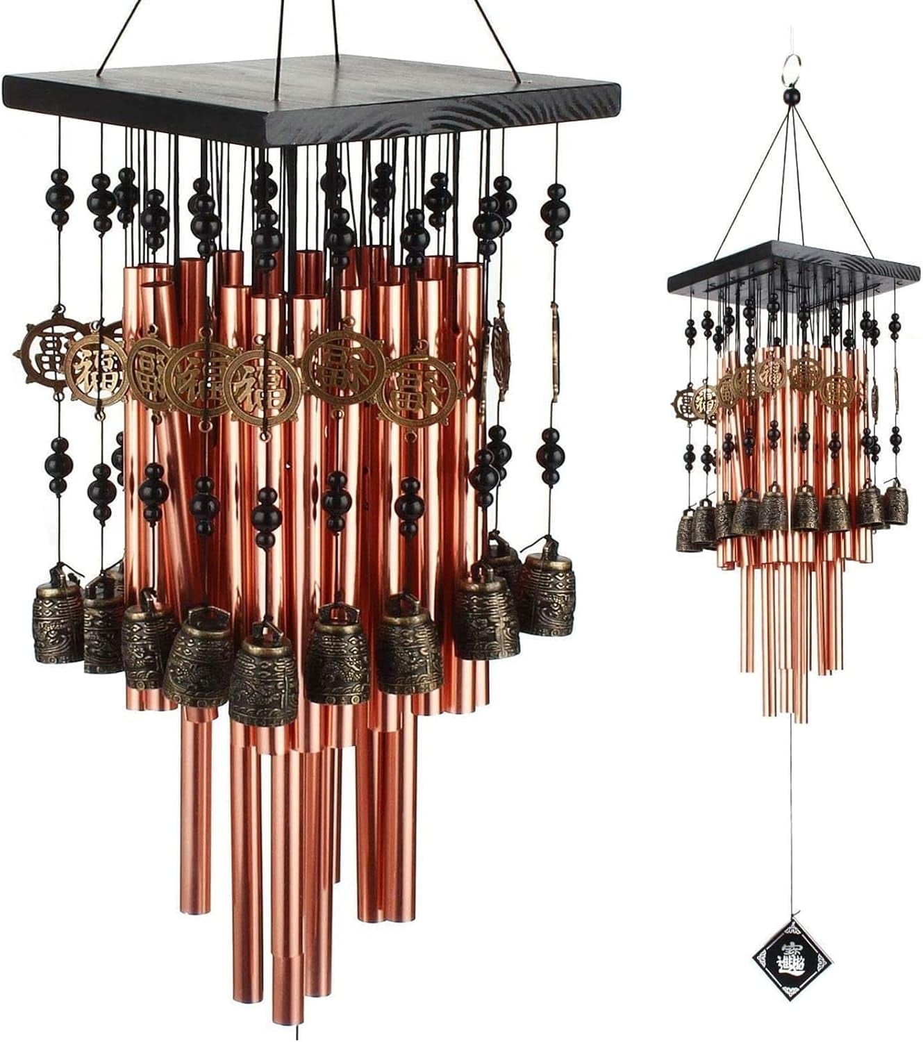 "23"" Large Rust-Proof, Heavy-Duty Wind Chimes Outdoor with 12 Colorful ...
