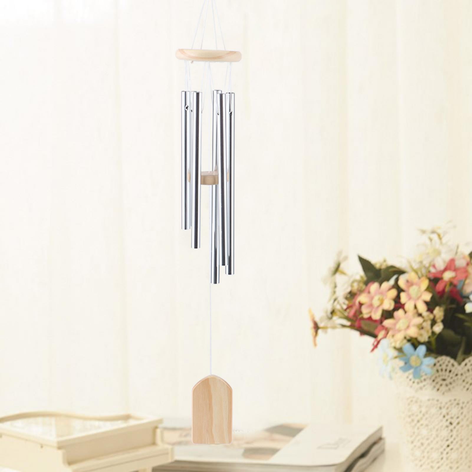 Wind Chimes Wood Stainless Steel 6 Tubes Windchimes Hanging Home Chapel ...