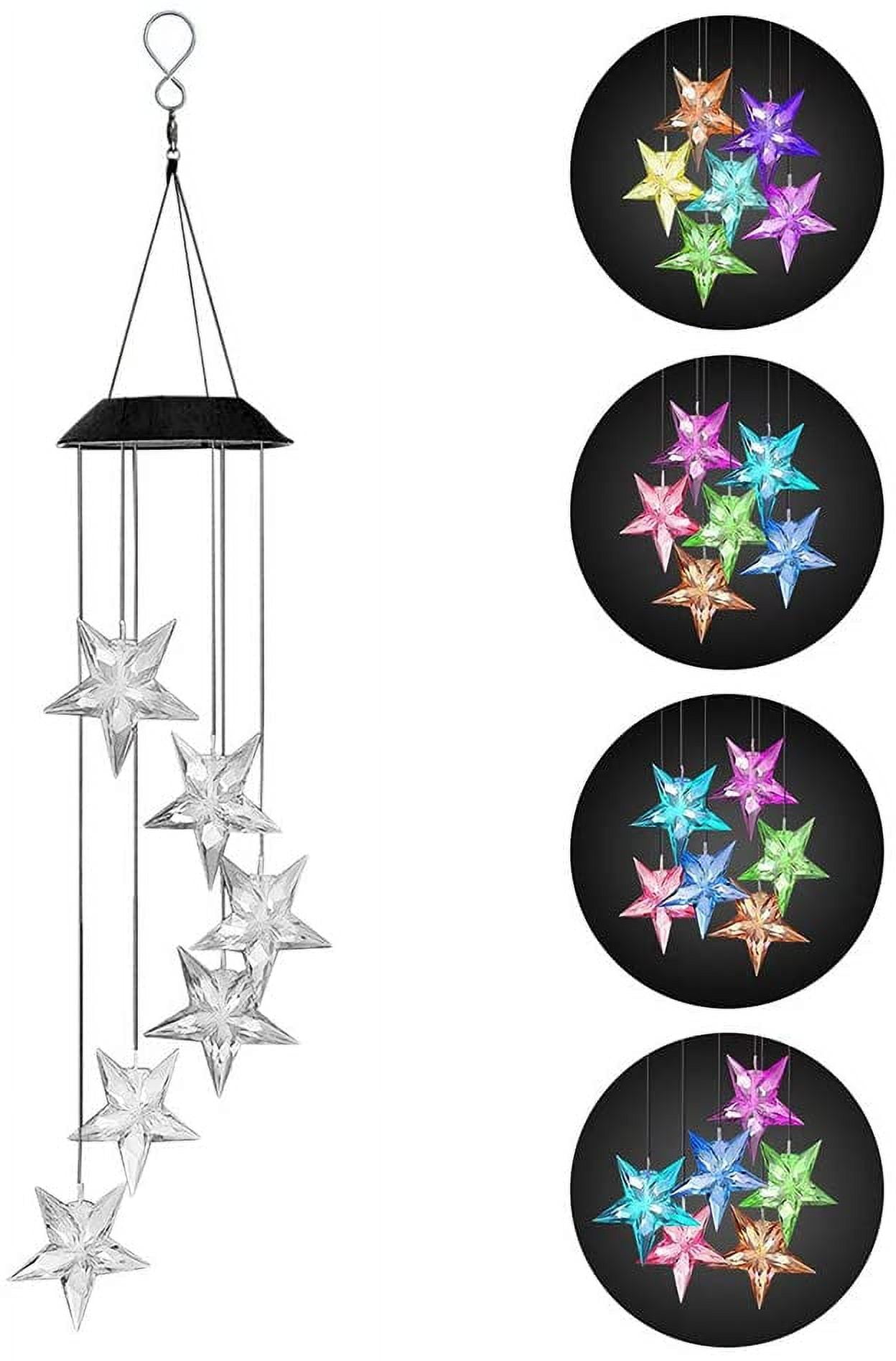 Wind Chimes with LED Five-pointed Star Wind Chimes, Home Mobile ...