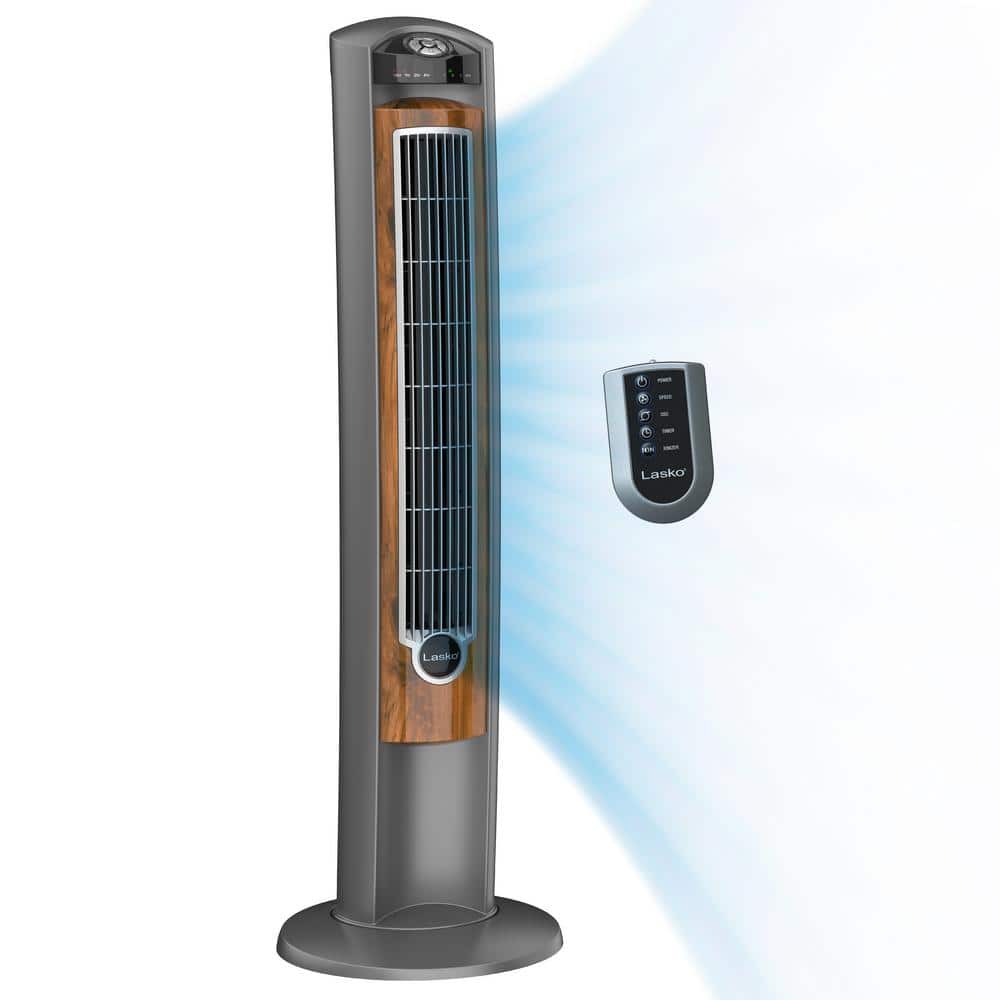 Wind Curve 42 in. 3-Speed Oscillating Tower Fan with Fresh Air Ionizer ...