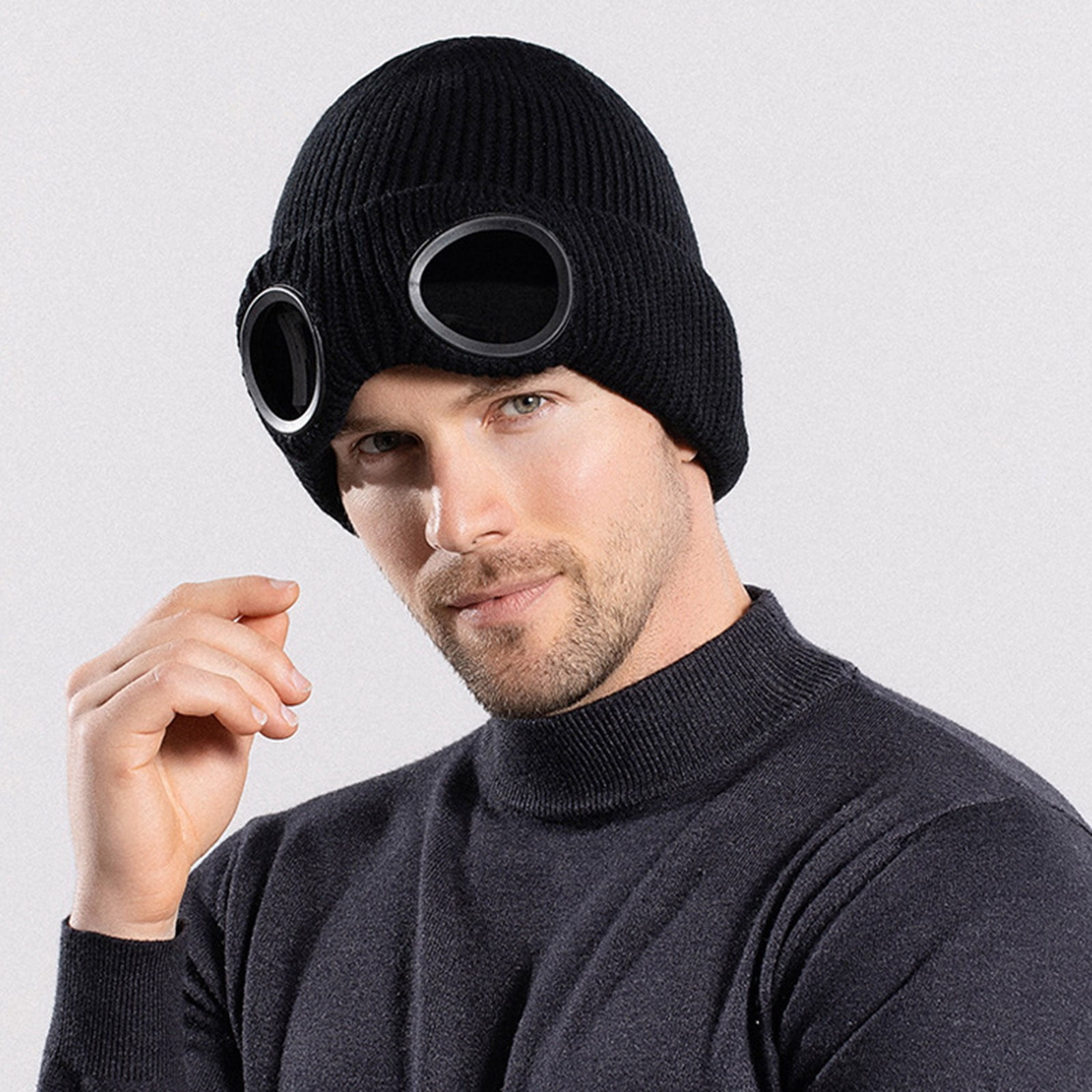 Wind Glasses Knitted Hat Ski Skiing And Warm Wool Cap Knitted Hat ...