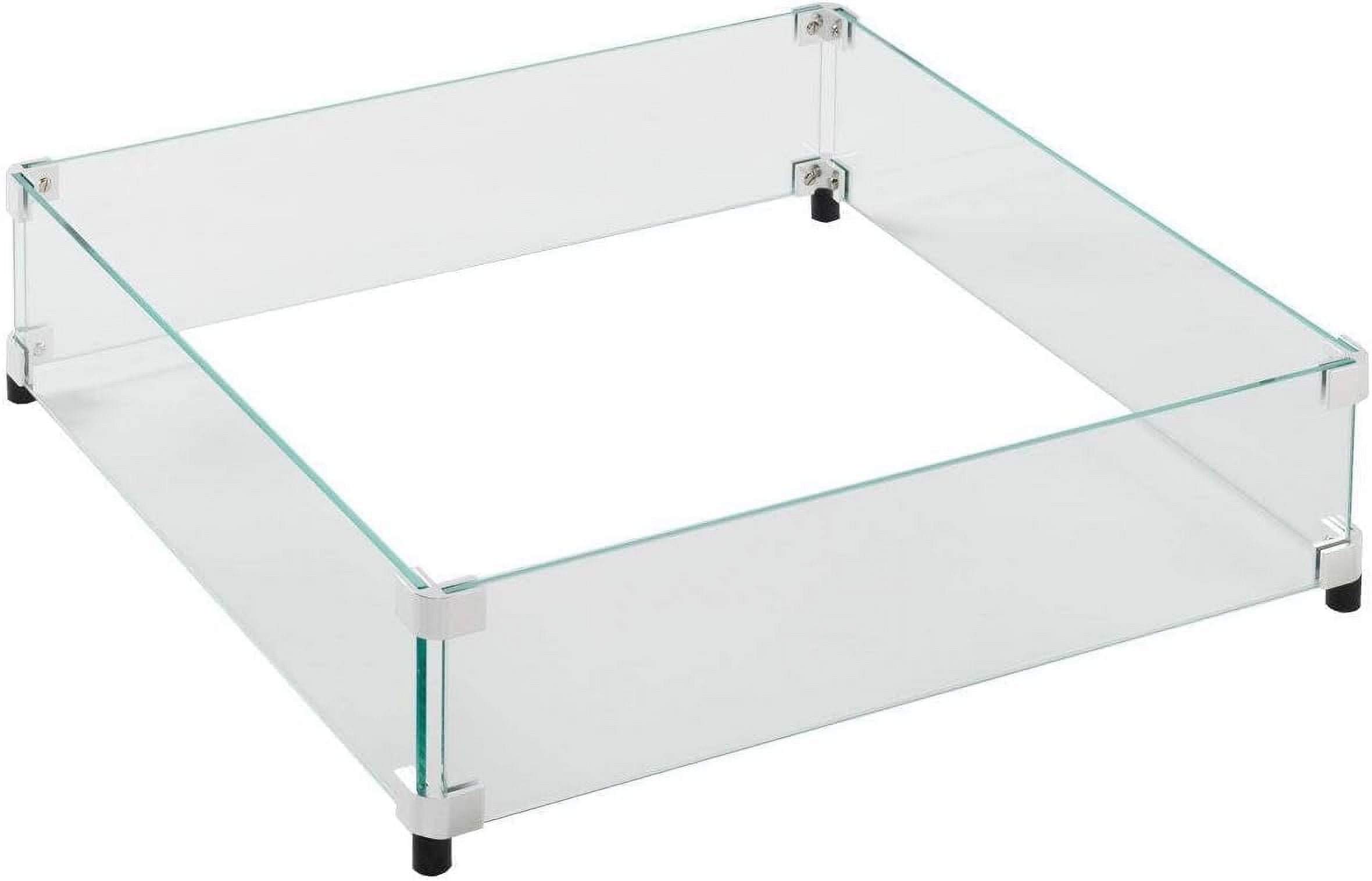 Wind Guard - 16" Square Glass Wind Guard for Burner with 6 Inch Tall ...