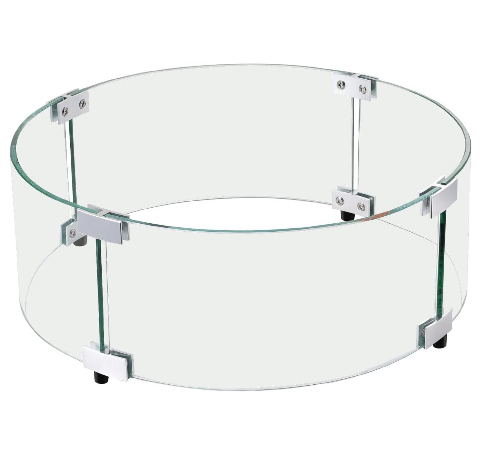 Wind Guard, 17 x 6.7 inch Round Glass Flame Shield, 0.24-Inch Thick ...