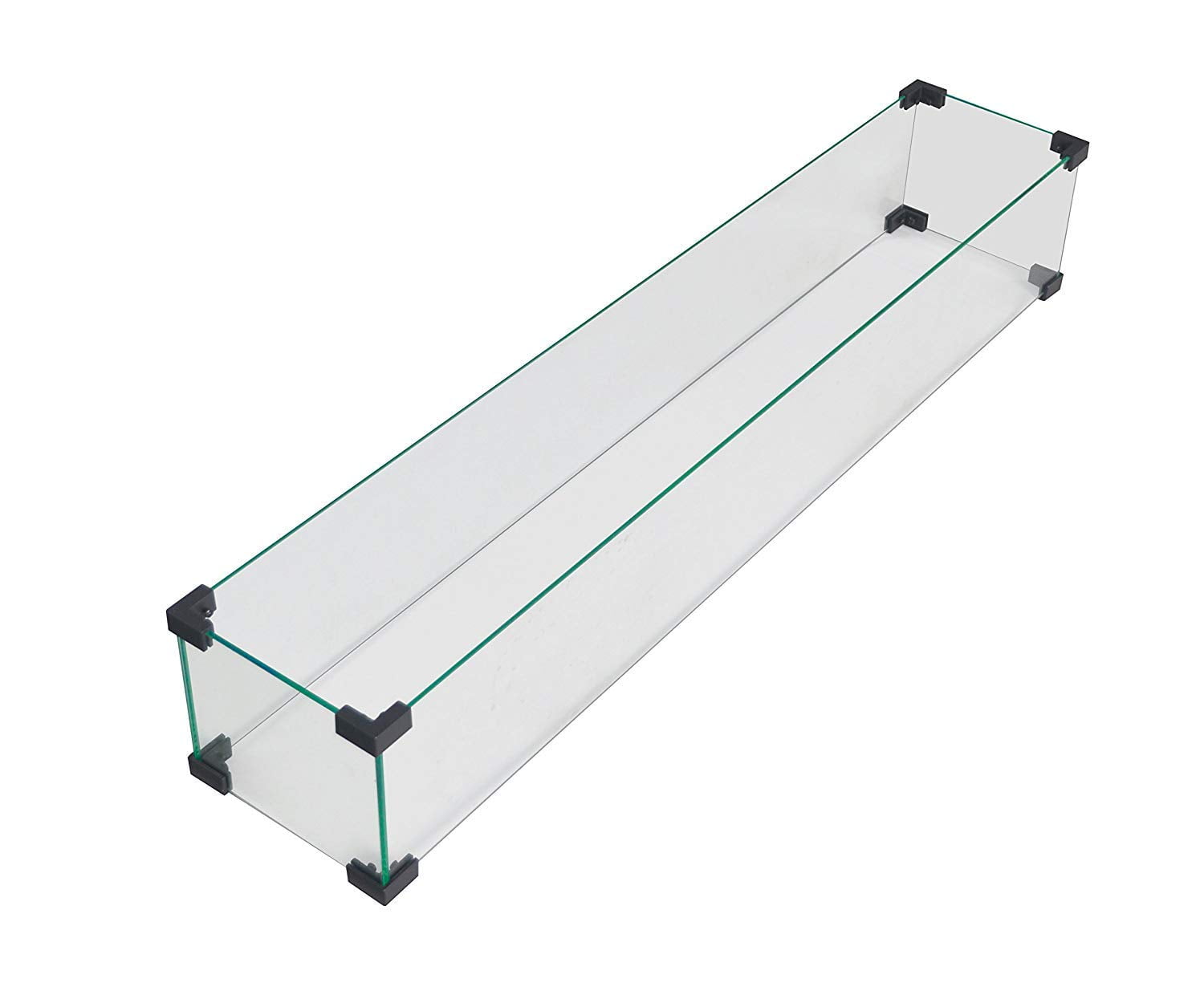 Wind Guard for Rectangle Fire Table, 36 x 10 x 6 inch, Thick Tempered ...